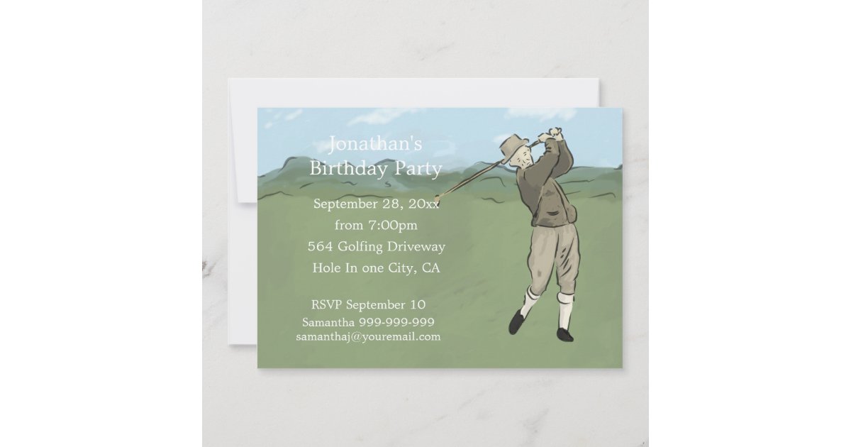 Unique Golf Art invitations | Zazzle