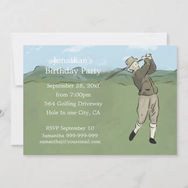 Unique Golf Art invitations | Zazzle