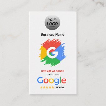 Unique Google Review Card with Logo and QR code | Zazzle