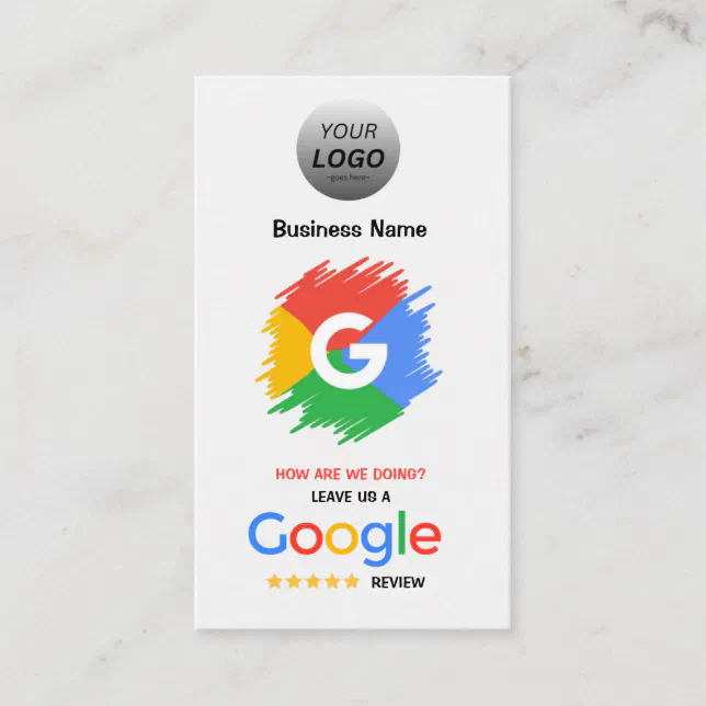 Unique Google Review Card with Logo and QR code | Zazzle