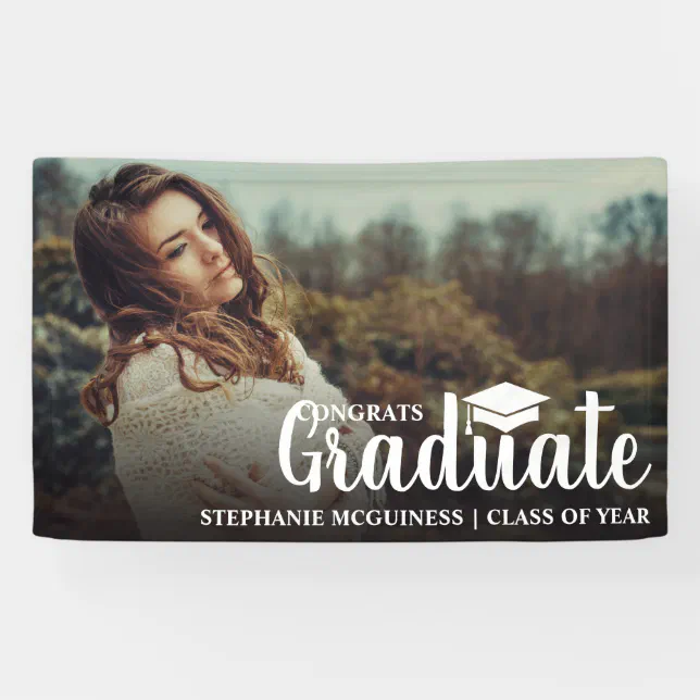 Unique Graduate Photo Congratulations Graduation Banner | Zazzle