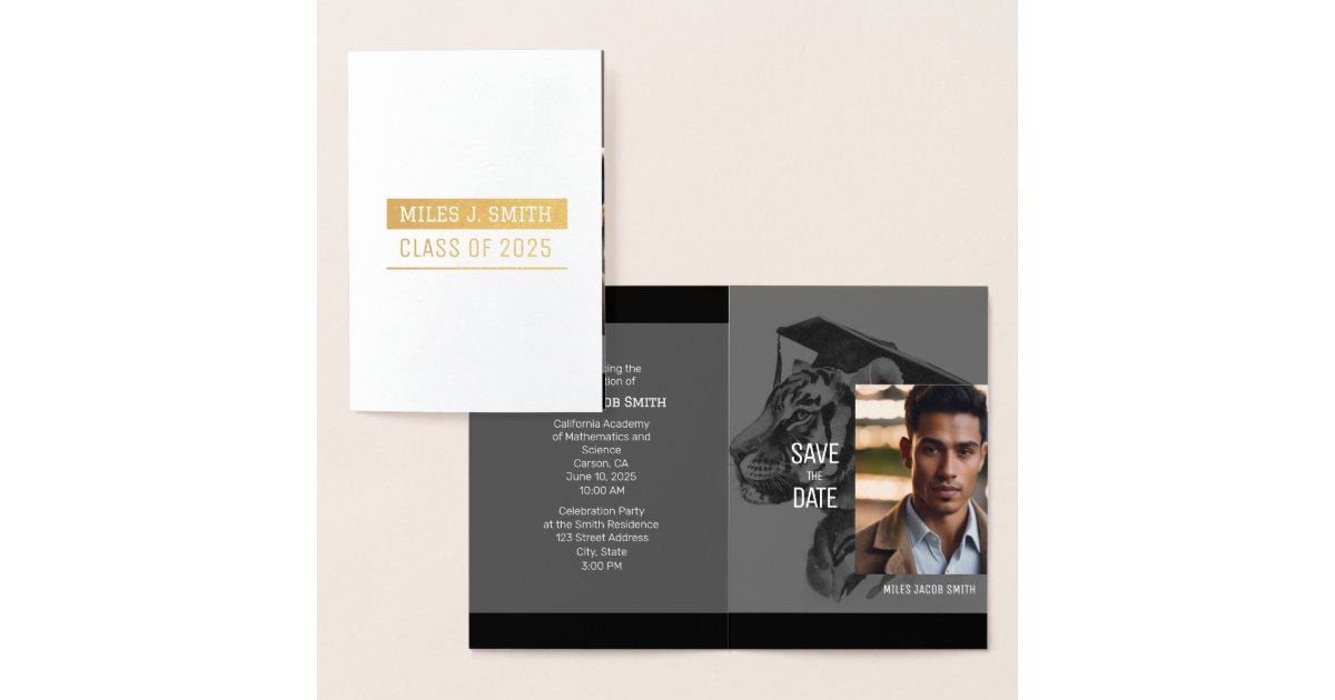 Unique Graduation Invitation Foil Card | Zazzle