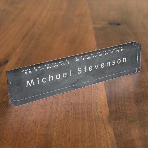 Unique Grey Elegant Modern Minimalist Design Name Plate | Zazzle