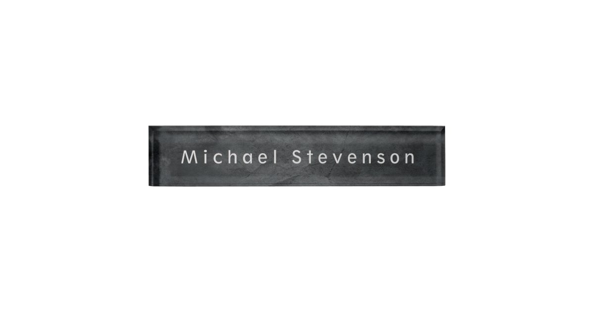 Unique Grey Elegant Modern Minimalist Design Name Plate | Zazzle
