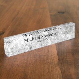 Unique Grey Elegant Modern Minimalist Desk Name Plate | Zazzle