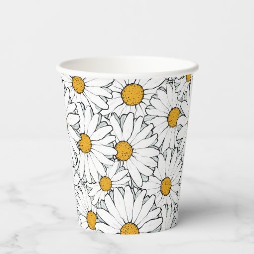 Unique Hip Summer Daisy Floral Pattern Watercolour Paper Cups | Zazzle