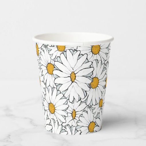 Unique Hip Summer Daisy Floral Pattern Watercolour Paper Cups | Zazzle