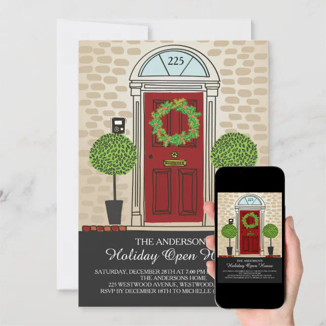 Unique Holiday Open House Party Invitation | Zazzle