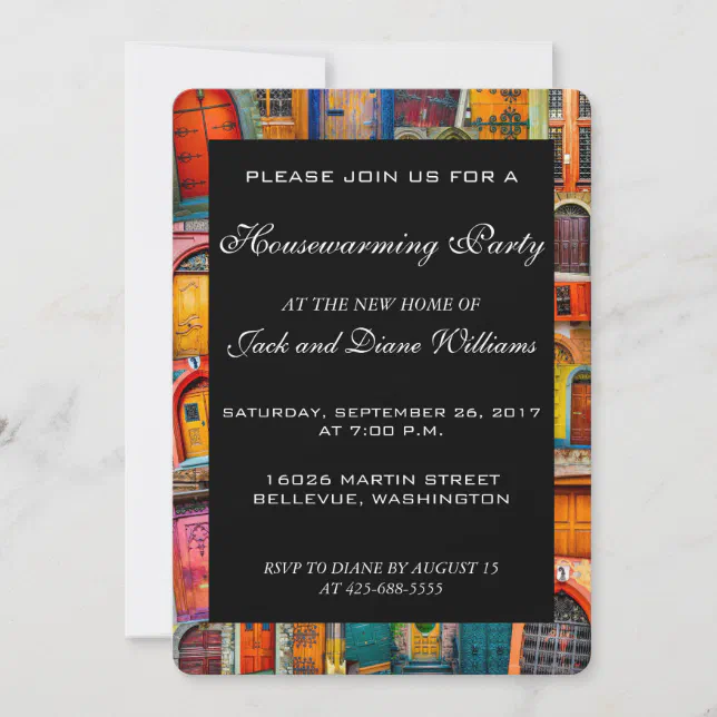 Unique Housewarming Party Invitation Doors | Zazzle