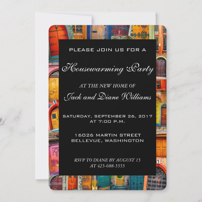 Unique Housewarming Party Invitation Doors | Zazzle