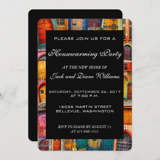 Unique Housewarming Party Invitation Doors | Zazzle