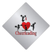 Unique I Heart Cheerleading Graduation Cap Topper | Zazzle