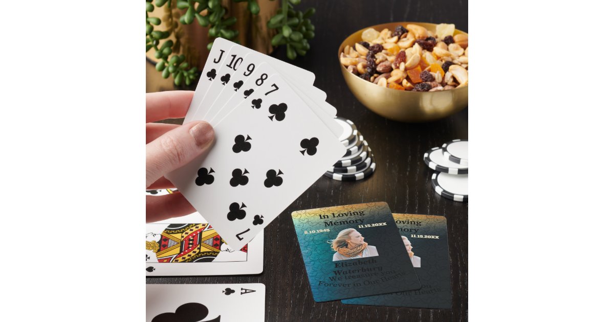 Unique In Loving Memory Forever In Heart Keepsake Poker Cards | Zazzle