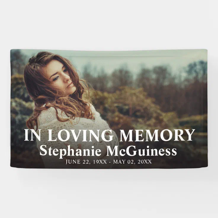 Unique In Loving Memory Photo Banner | Zazzle