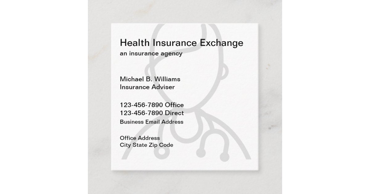 Unique Insurance Agent Square Business Card | Zazzle