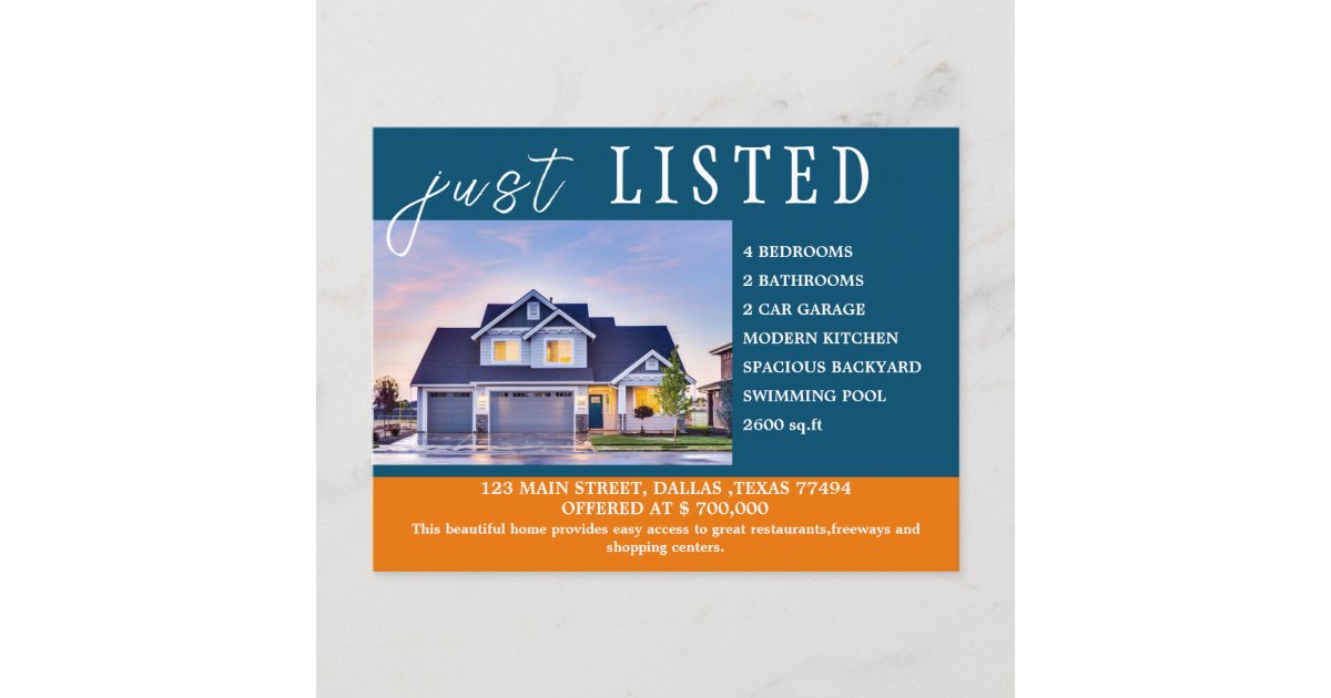 Unique Just listed Real Estate Postcard | Zazzle