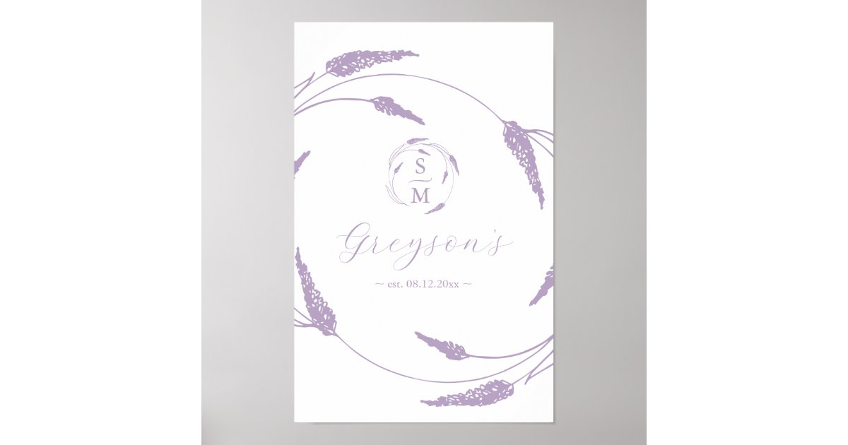 Unique Lavender Wedding Sign Keepsake | Zazzle