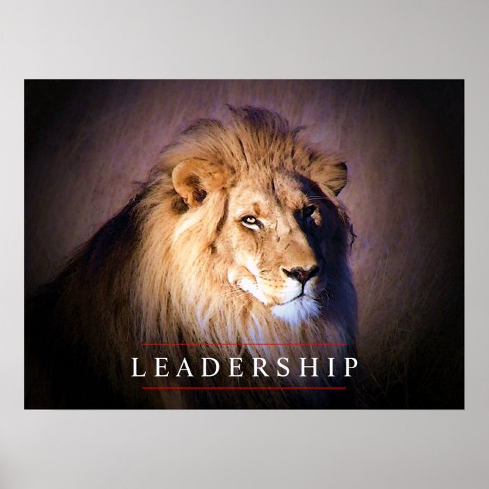 Unique Leadership Lion Art Poster Print | Zazzle.com