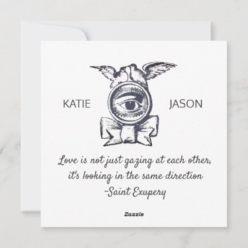 Unique Lovers Gaze Saint Exupery Quote Valentine Holiday Card | Zazzle