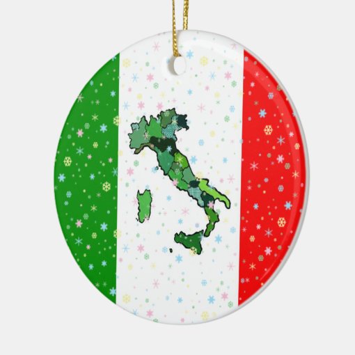 Unique Map of Italy Italian Flag Snowflakes Ceramic Ornament | Zazzle