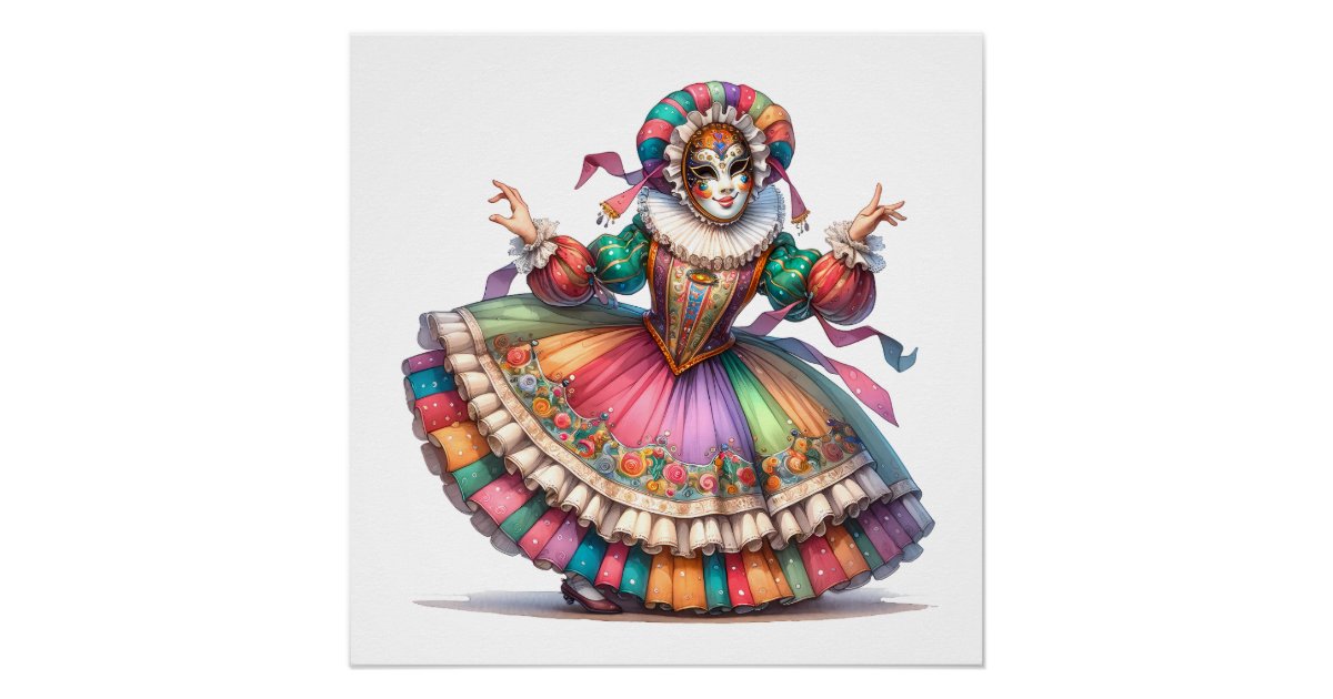 Unique Masquerade Characters Theme Poster | Zazzle