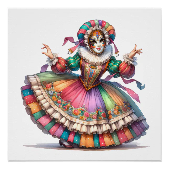 Unique Masquerade Characters Theme Poster | Zazzle