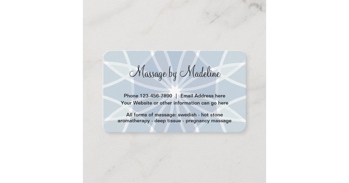 Unique Massage Therapist Design Business Card | Zazzle