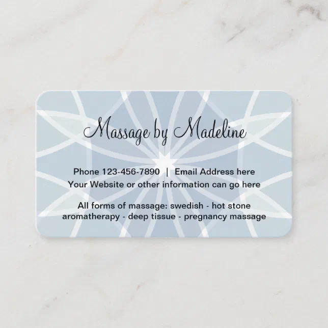 Unique Massage Therapist Design Business Card | Zazzle