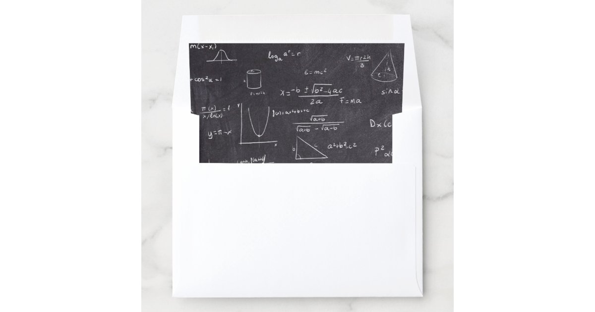 Unique mathematic equations and graphics black envelope liner | Zazzle