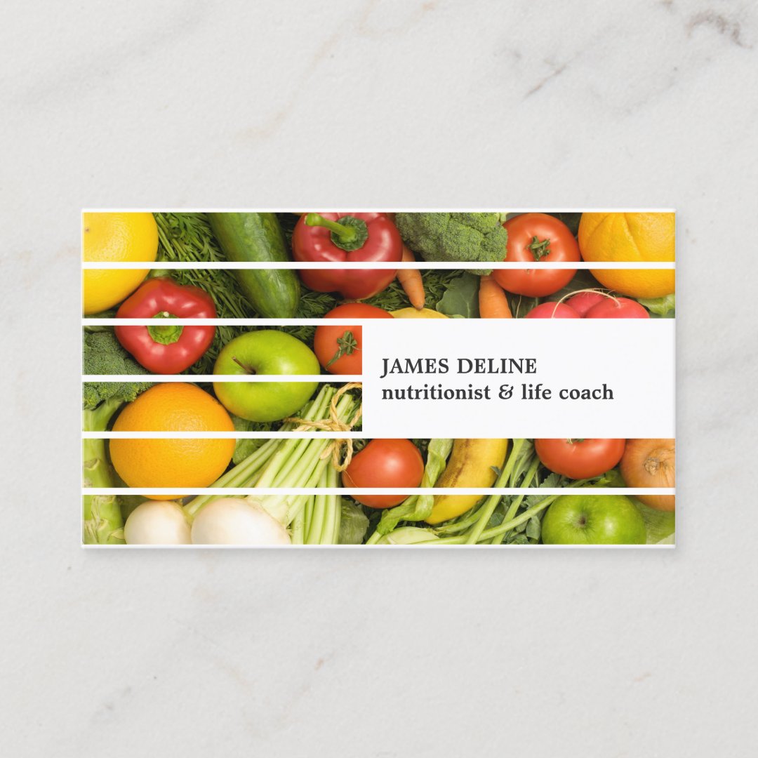 Unique Modern Colorful Vegetables Nutritionist Business Card | Zazzle