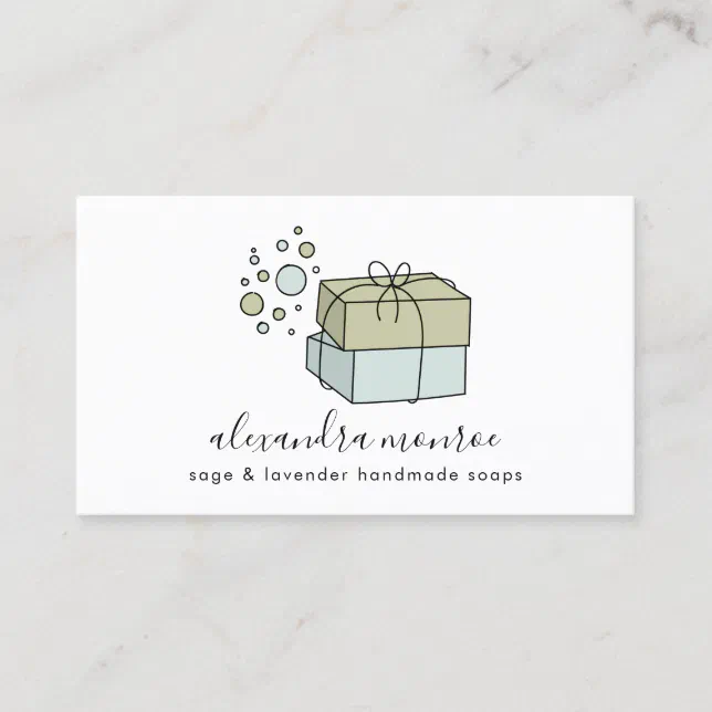 Unique Modern Handmade Soaps Business Card | Zazzle