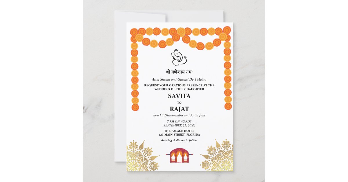 Unique Modern Indian Wedding Invitation | Zazzle