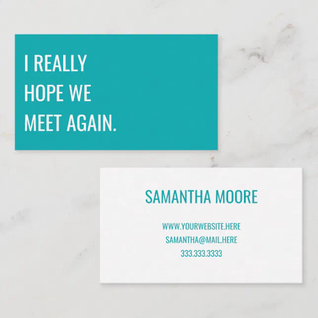 Unique Modern Turquoise Typography Creative Business Card | Zazzle