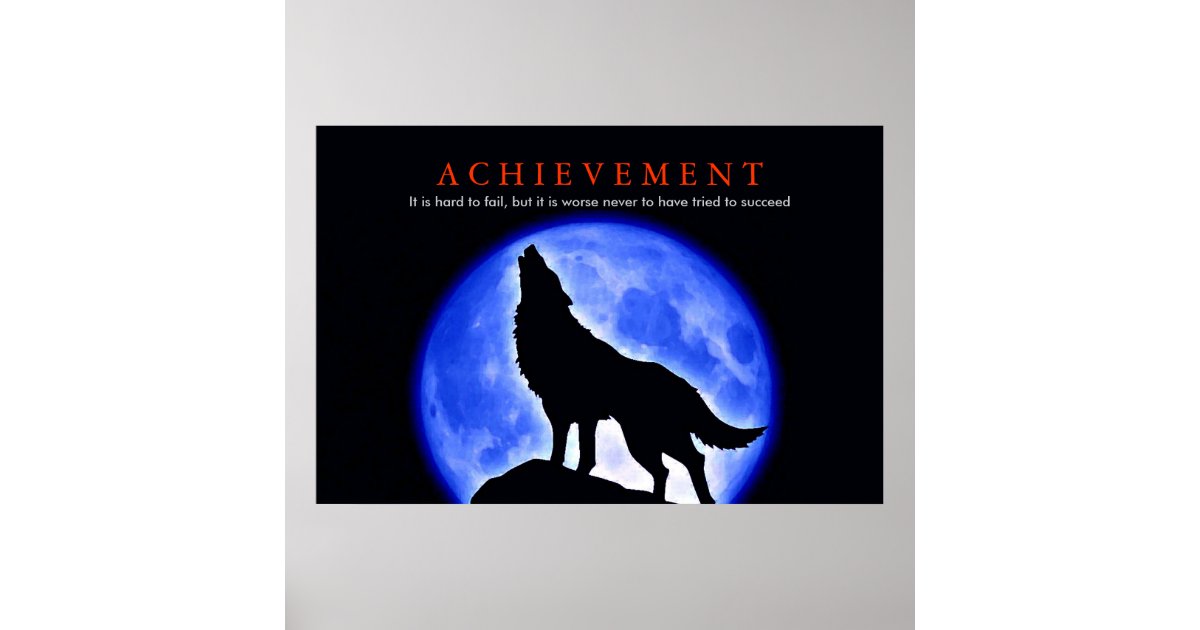 Unique Motivational Wolf Howling Poster Print | Zazzle