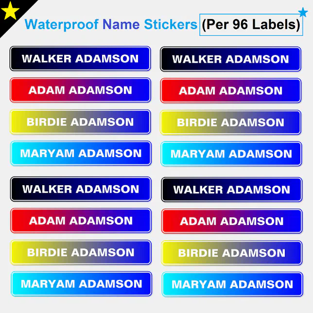 Unique Name Labels (Waterproof Stickers for kids) | Zazzle