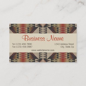 Unique Native American Indian Tribal Art Pattern Business Card | Zazzle