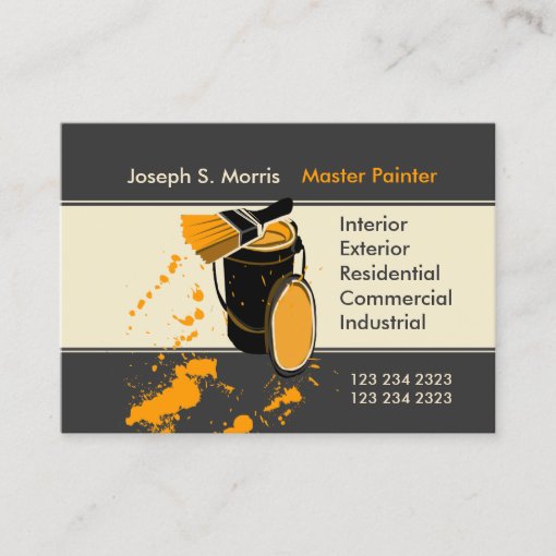 Unique Original Gold Paint Painting Artist Business Card | Zazzle