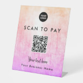 Unique Pastel Pink QR Code Venmo Logo Scannable Pedestal Sign | Zazzle