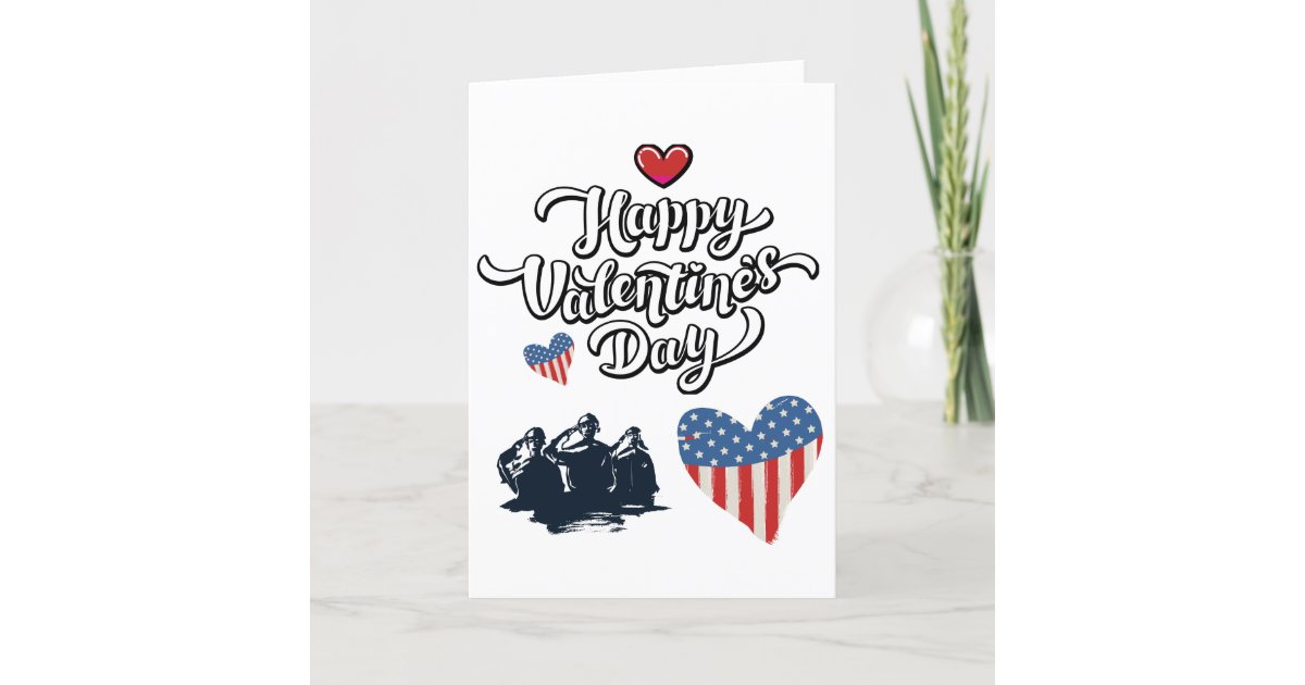 Unique Patriotic USA Flag Valentines Day Holiday Card | Zazzle