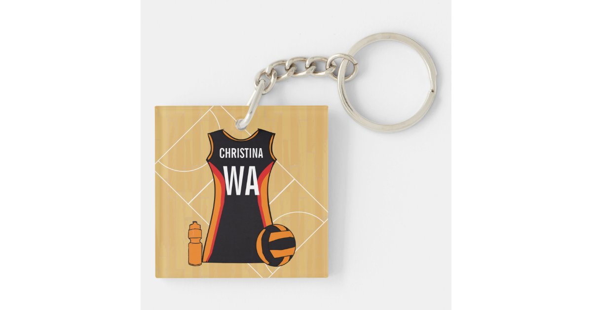 Unique Personalised Netball Keychain | Zazzle