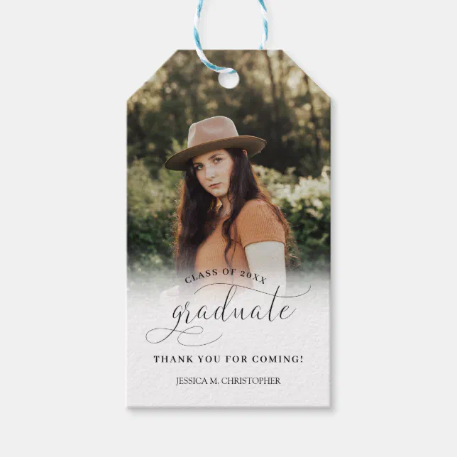 Unique Personalized Photo Graduation Thank You Gift Tags | Zazzle