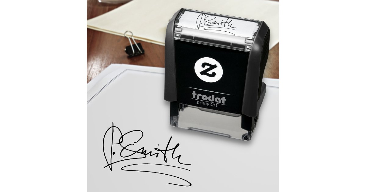 Unique Personalized Signature Self-inking Stamp | Zazzle