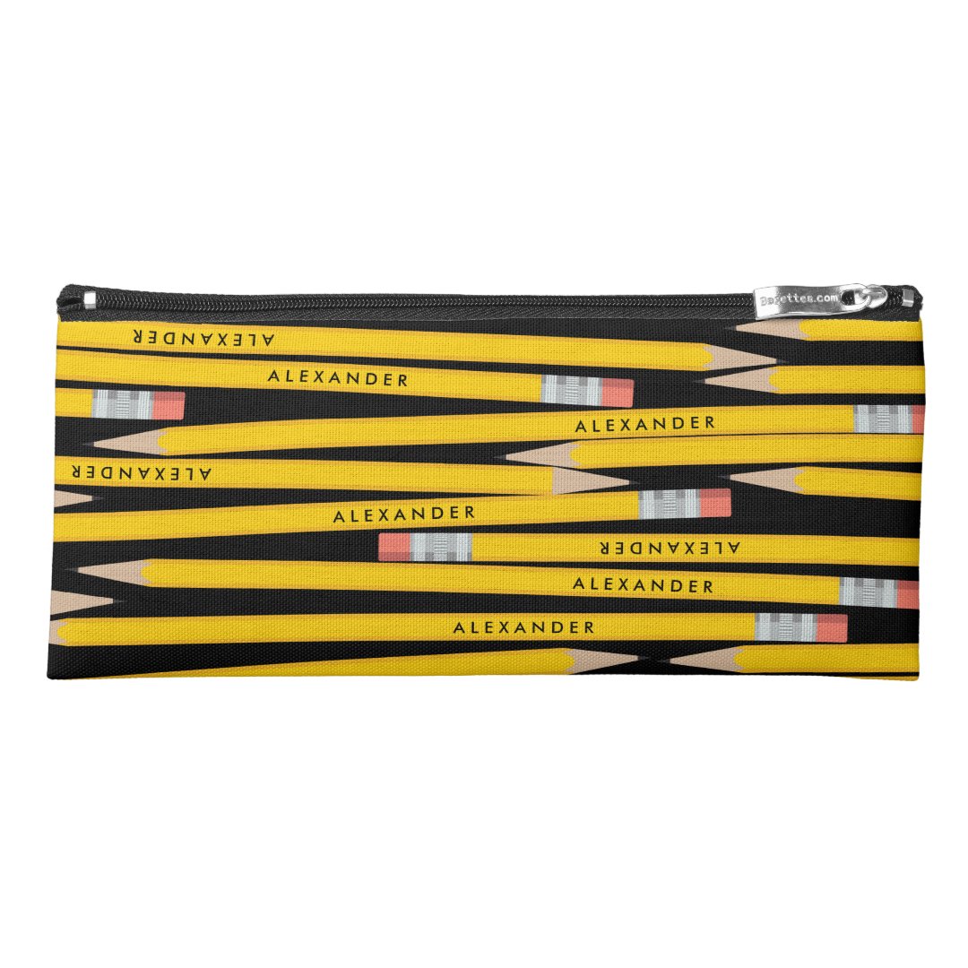 Unique Personalized Yellow Pencils Pencil Case | Zazzle