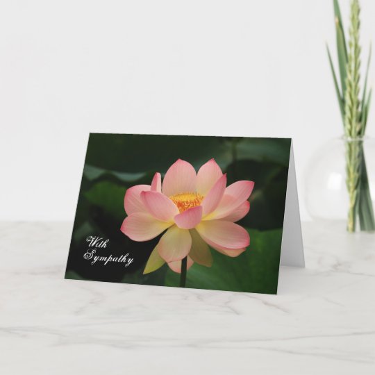 Unique Pink Lotus Floral Buddhist Sympathy Card | Zazzle.com