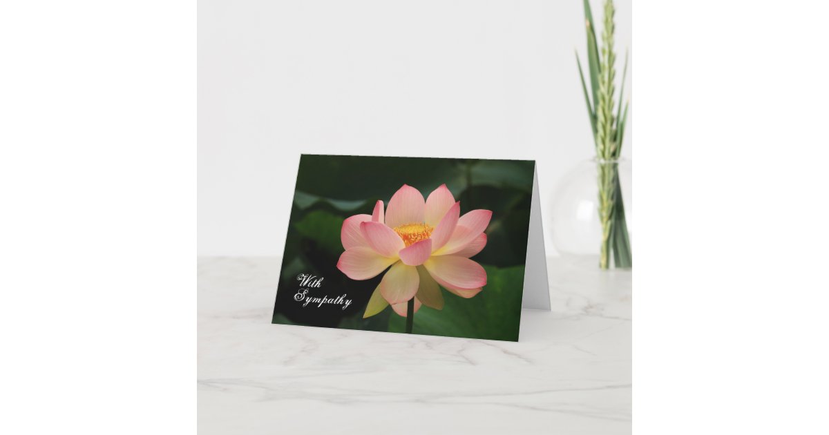 Unique Pink Lotus Floral Buddhist Sympathy Card | Zazzle.com