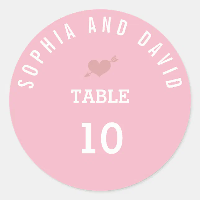 Unique Pink Round Table Number Classic Round Sticker | Zazzle