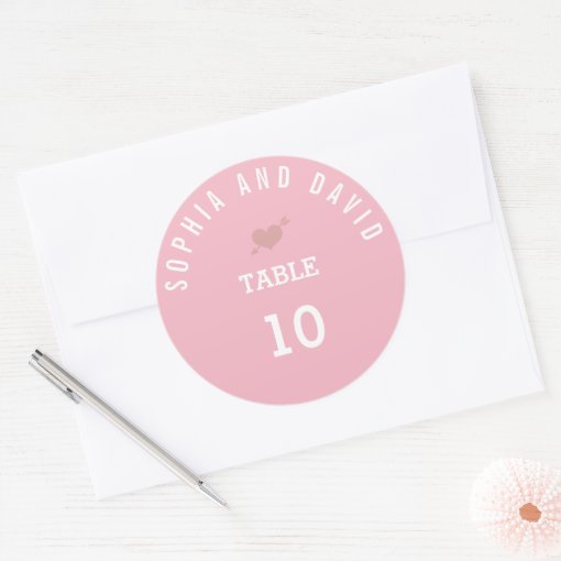 Unique Pink Round Table Number Classic Round Sticker | Zazzle