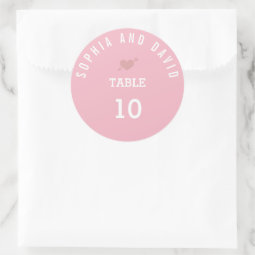 Unique Pink Round Table Number Classic Round Sticker | Zazzle