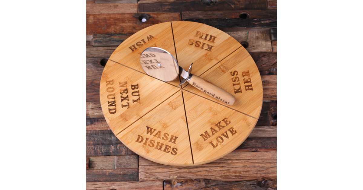 Unique Pizza Cutter & Engraved Cutting Board | Zazzle
