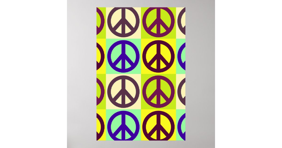 Unique Pop Art Peace Sign Poster | Zazzle